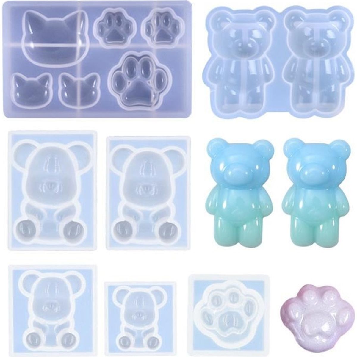 Moule resine epoxy,Moule Resine Epoxy Animaux 3D Moulle Silicone Resine ...