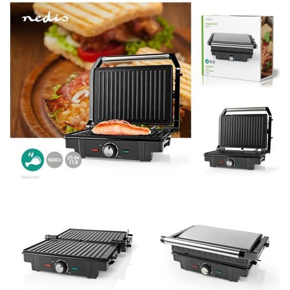 Grill Electrique multifonction Grille-viande BURGER Paninis Appareil à ...