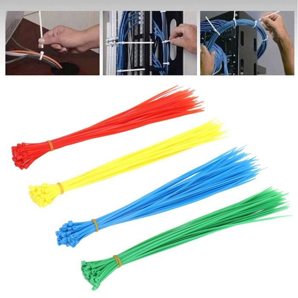 KEM - Attache de câble 200 pièces serre-câble 18 lb force tuyau Zip 12 ...