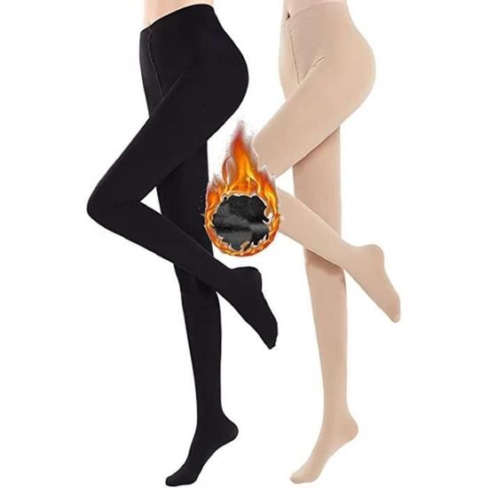 Collants pour Femmes en Polaire Chaud - Noir Beige - Taille S/M et L/XL Noir Beige - Cdiscount ...