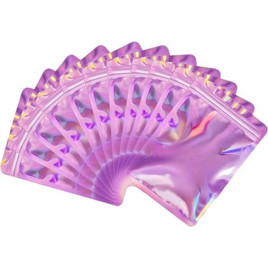 100 Pcs Sachet Holographique Refermable, Sac Mylar Alimentaire, Sachet ...