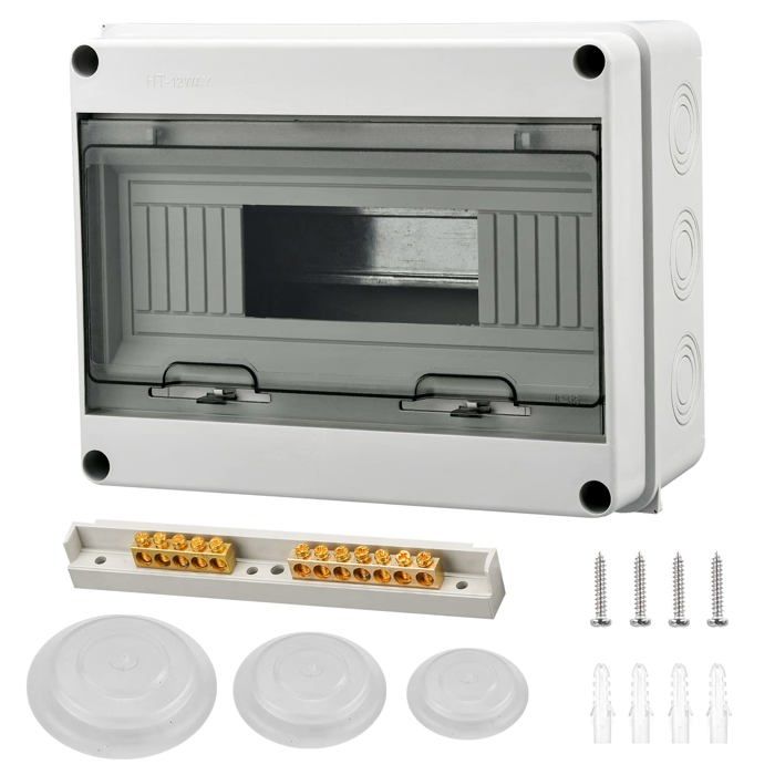 Coffret Electrique Etanche Exterieur 12 Modules, Tableau Electrique, IP65 ABS Toitier Electrique ...
