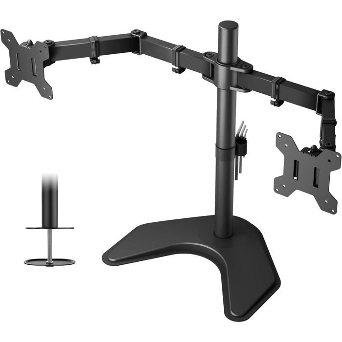Support écran double pour moniteur - ARNUSA - 13-27 pouces - Inclinable ...