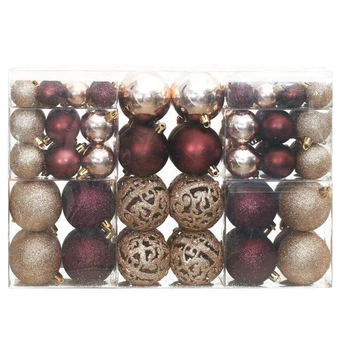 Boules de Noël 100 pcs champagne et marron 3 / 4 / 6 cm-ASH7649172784139 - Cdiscount Maison