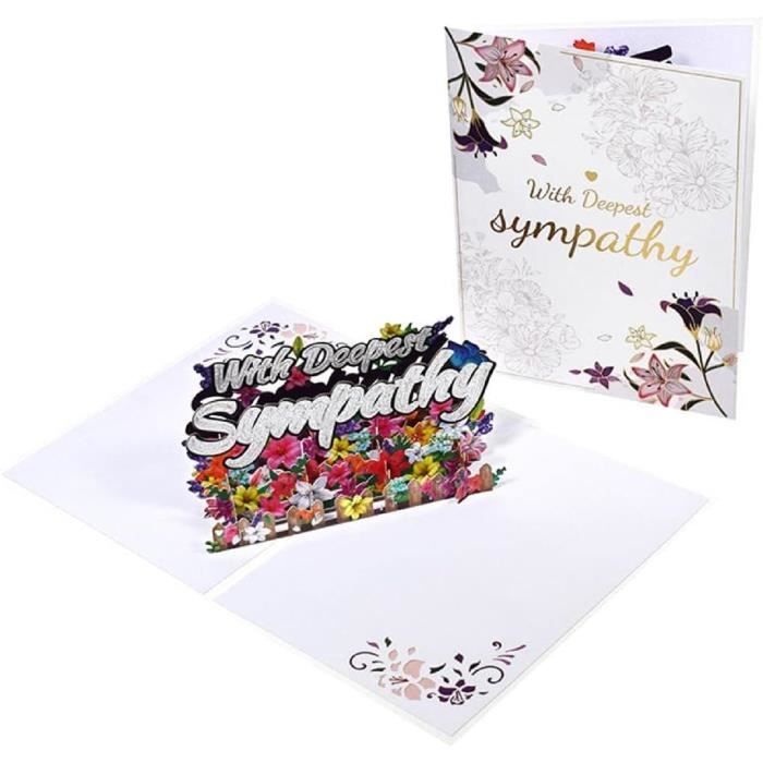 Carte De Condoléances Pop-Up 3D En Forme De Fleur En Papier Pour La ...