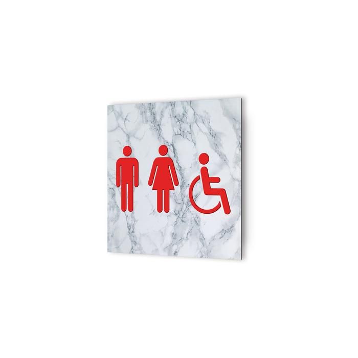 Panneau pictogramme de signalisation · Toilettes Trio H/F PMR | Texture ...