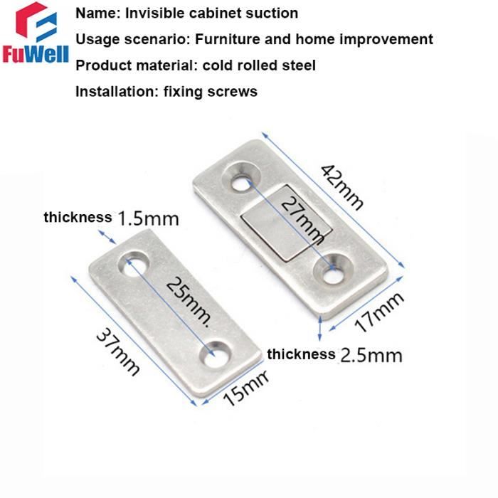 Butoir de porte en ABS,4 pièces,ventouse magnétique pour armoire ...