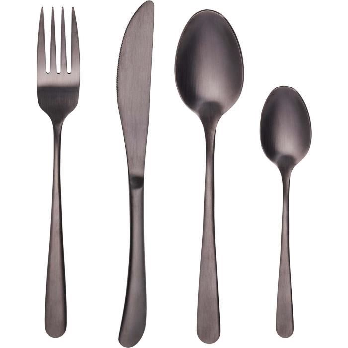 Kings Cutlery Set Of 4 Noir - Set De Couverts En Argent De Haute ...