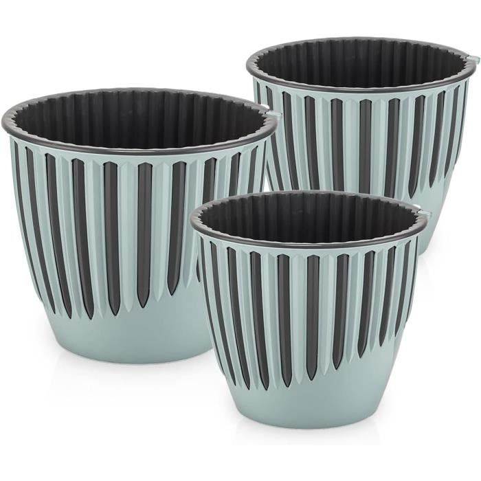 Lot De 3 Pots De Fleurs Design Pour L'Intérieur Et L'Extérieur Diamètre ...