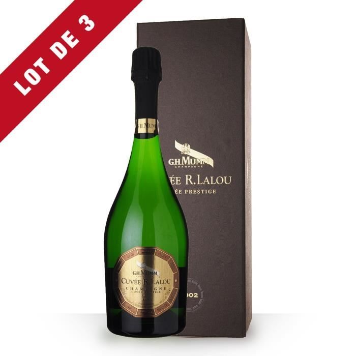 3X Mumm Cuvée R.Lalou 2002 Brut 75cl - Coffret - Champagne - La cave ...
