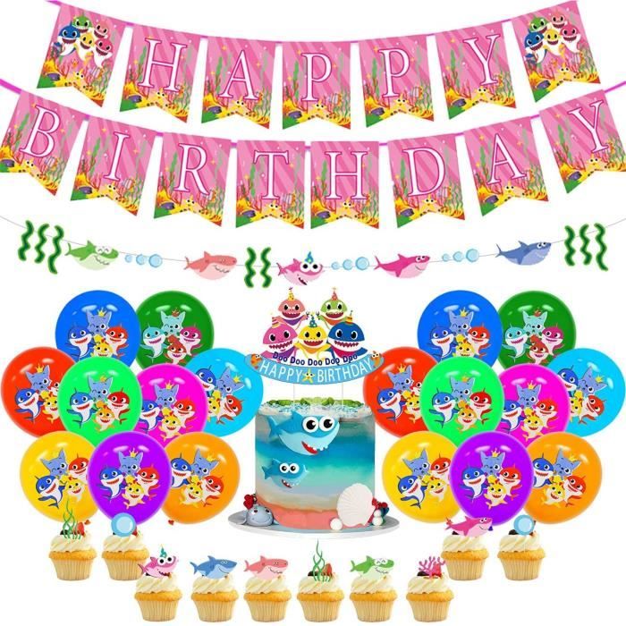 Décoration Anniversaire Requin - 29 pcs Ballons Baby Shark Bannière de ...