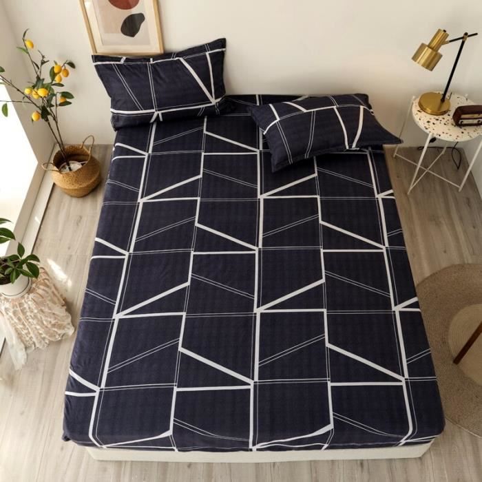 VKDF-196Bonenjoy drap de lit Bleu Nuit Ciel Réactif Imprimé Draps de ...
