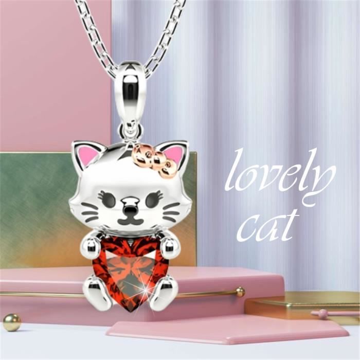 Chat - Mignon Dessin Animé Axolotl Coeur Strass Pendentif Collier ...