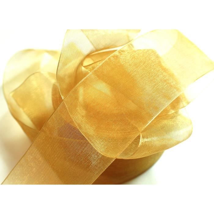 Ruban D'Organza 45 M X 50 Mm X 5 Cm (Marron Clair)[u9537] - Cdiscount ...