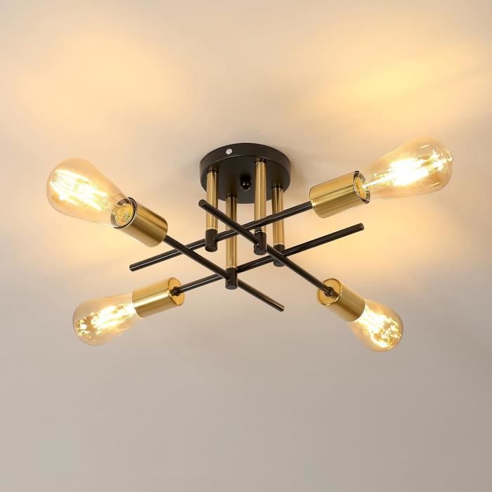 Lustre Spoutnik Moderne, 4 Lumières Lustre Plafonnier Industriel, E27 Éclairage De Plafond ...