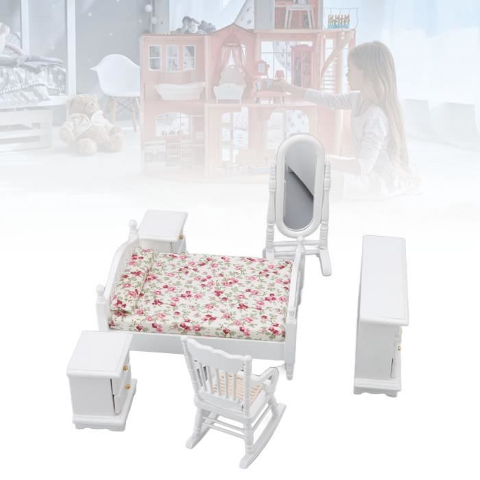 Meubles De Maison De Poupée 6 Pièces Ensemble Maison De Poupée Chambre Meubles 1:12 Échelle ...
