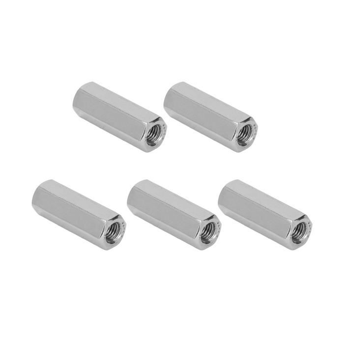 Écrou d'accouplement hexagonal 5pcs M10 Hex Accouplement Écrou L50mm En Acier Inoxydable Fileté ...