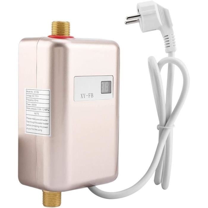 220V 3400W Mini chauffe-eau electrique sans reservoir Chauffage a eau chaude instantanee Douche ...