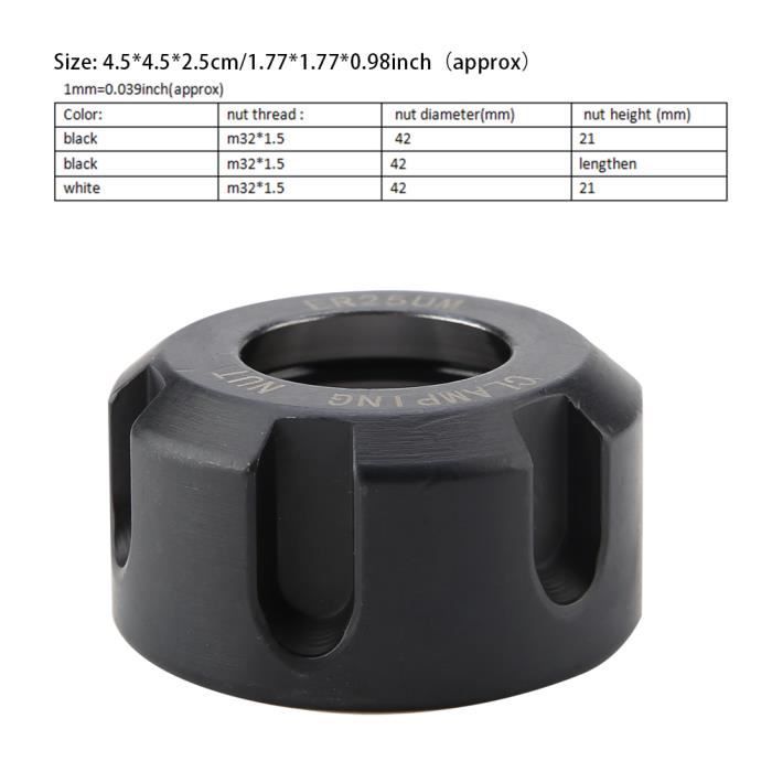 Serrage À Pince Crou D'Équilibrage Dynamique Er25Um, 1 Pièce, Pince Métallique, Support De ...