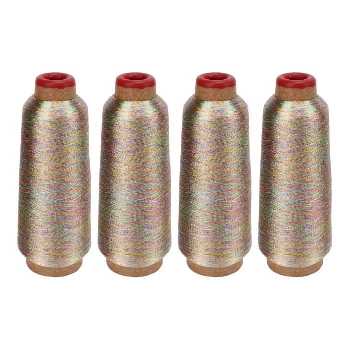 HURRISE Fil pour machine à broder en polyester 4 pièces fil à coudre ...