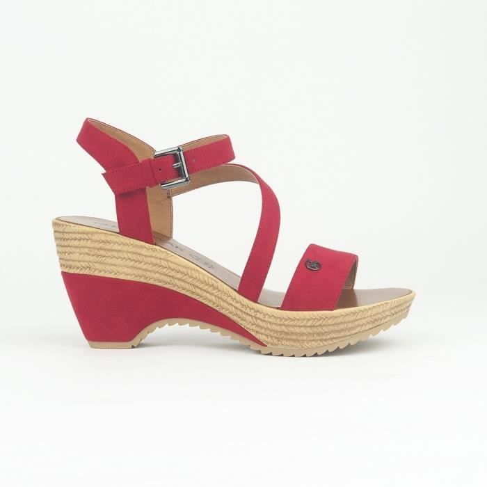 Sandales compensées rouges Chattawak - Maelle - Cdiscount Chaussures