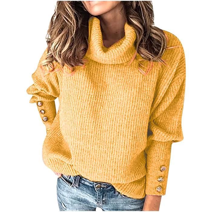 Pull Femme Col Roulé Hiver Chaud Chic Et Elegant Pull Femme Pas Cher ...