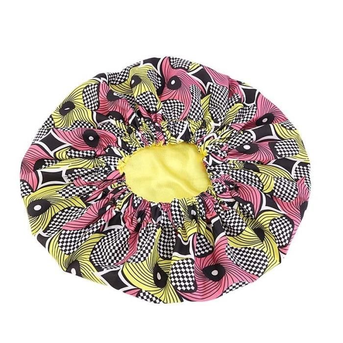 Grand Double Couche Satin Bonnet Bonnet De Sommeil Motif Africain ...