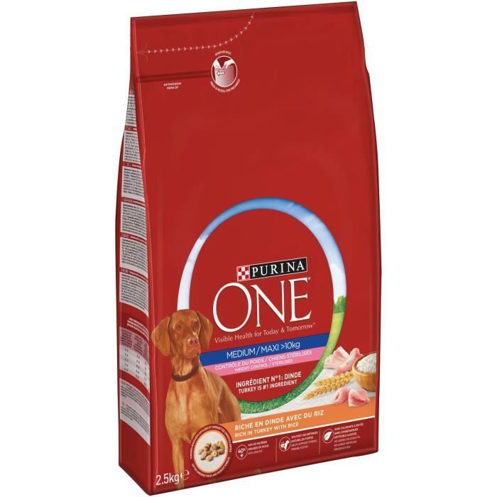 PURINA ONE Croquettes à la dinde Contrôle du poids Medium / Maxi > 10 ...