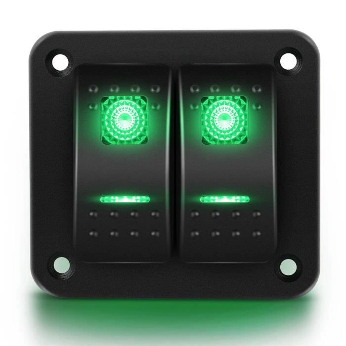 2 Gang Rocker Switch Panel 5Pin sur Off Pre-Wired Rocker Switche ...