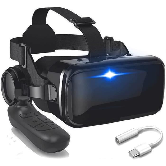 Lunette 3D Vr, Casque Vr Avec Télécommande Bluetooth, Casque Réalité 3D ...