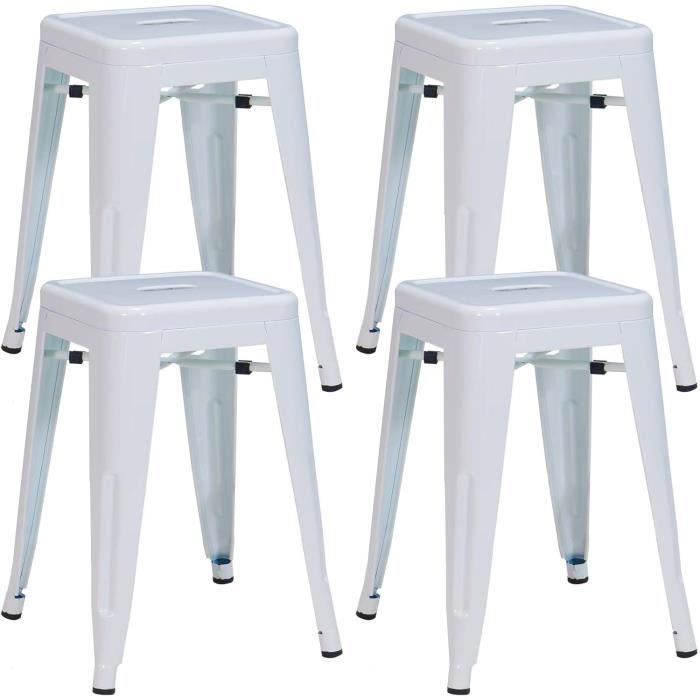 Tabouret En Métal Empilable - TRAHOO - Lot De 4 - Contemporain - Design ...