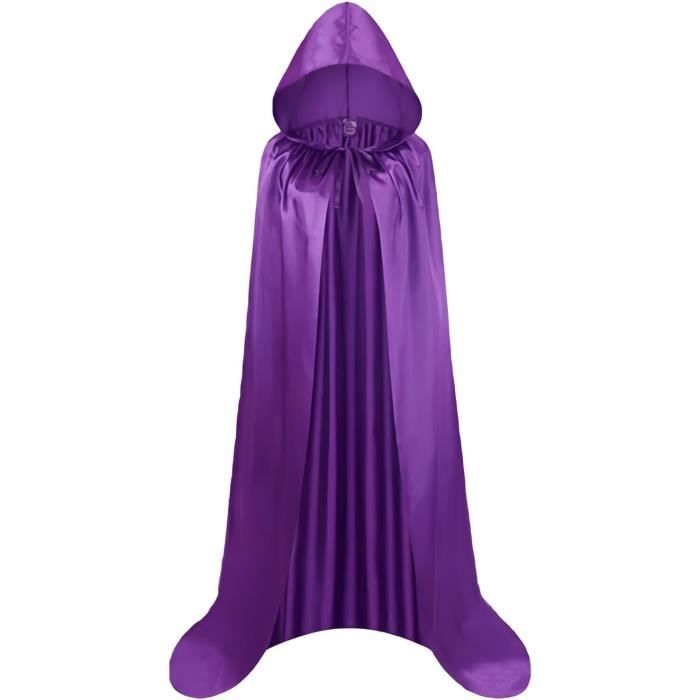 Cape À Capuchon Violet Déguisement Adulte Costume Halloween Carnaval ...