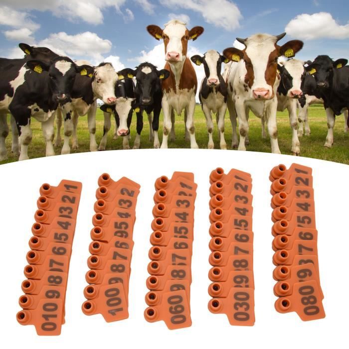 VGEBY 100Pcs TPU Pig Cow Ear Tag with Number 001‑100 - Cdiscount