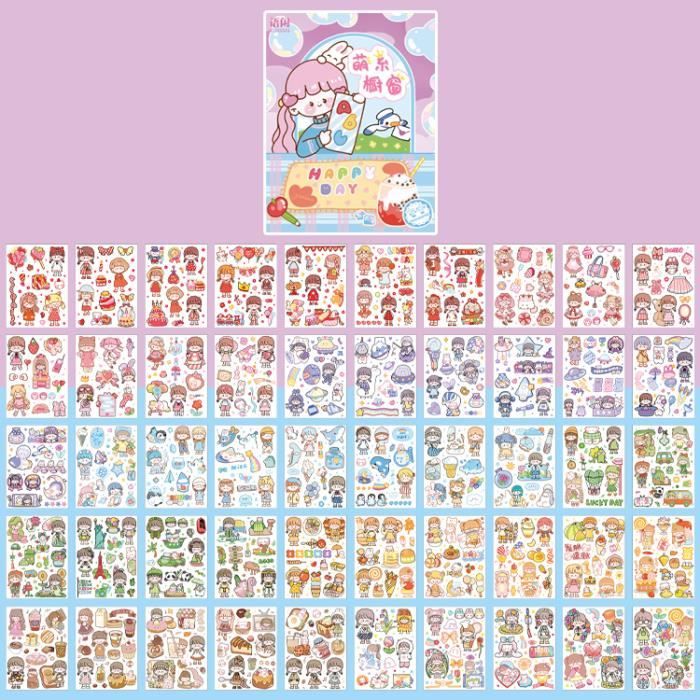 GOMMETTE,q--Autocollants rétro pour Scrapbooking, stickers uniques ...