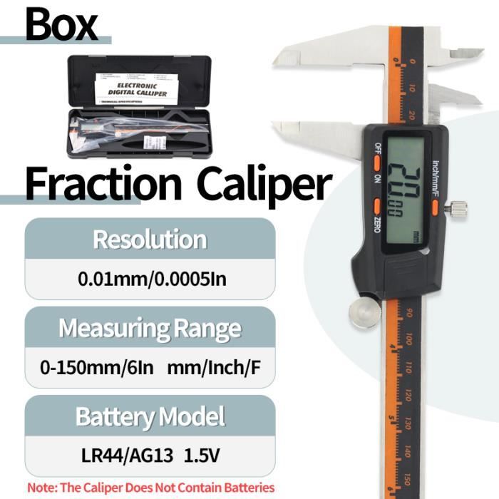 MICROMETRE,Box Fraction Caliper--Pied à coulisse numérique en acier ...