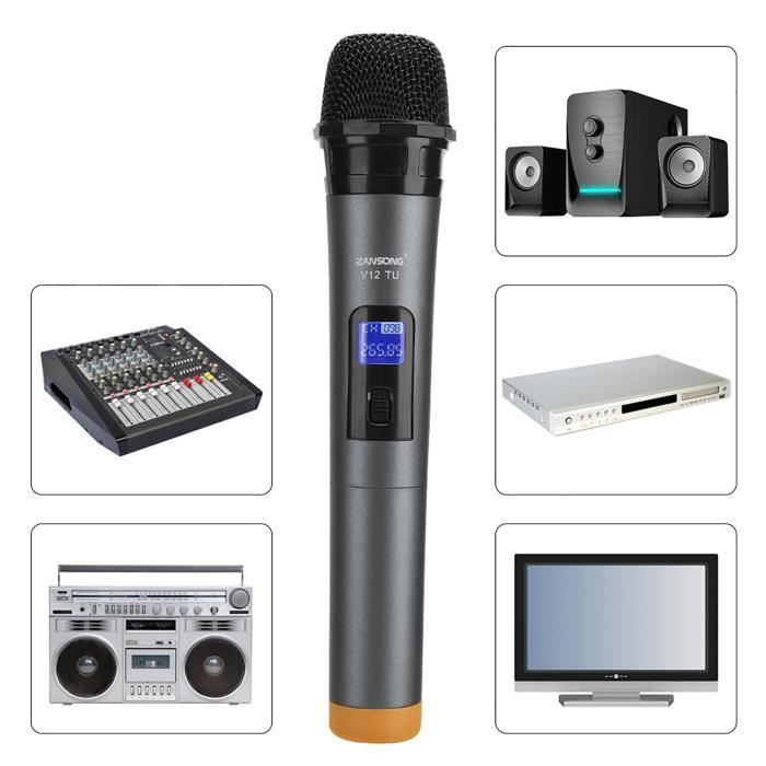 Microphone sans fil UHF USB 3,5 mm 6,35 mm Mégaphone Micro à main avec ...