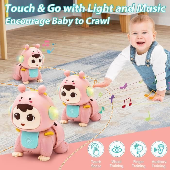 Jouet Bébé Rampant avec Musique et Lumière - Rose - Mixte - Dès 3 mois ...