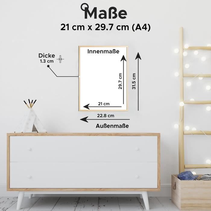 Cadre Photo A4 Chêne | Cadre 21x30 cm | Cadre Photo Bois Chêne Avec ...