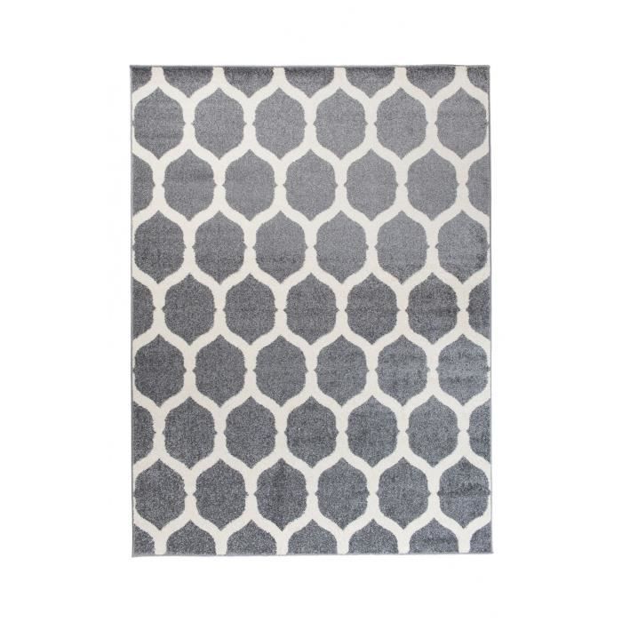TAPISO Maroko Tapis de Salon Chambre Design Moderne Gris Foncé Crème Marocain Doux 300 x 400 cm ...