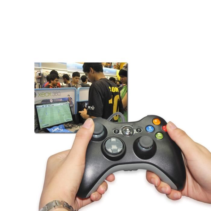 Gamepad - Microsoft - Xbox 360 - Filaire - Noir - Compatible PC ...