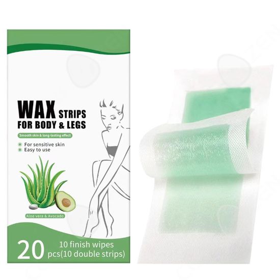 C Bandes de cire non tisséesCire épilatoire 10 paires Doux pour la peau ...