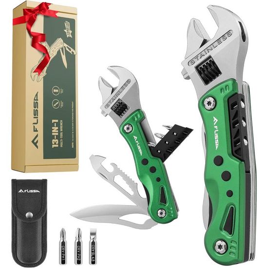 FLISSA Multi-Tool Wrench 13 in 1 Multi-Tool Adjustable Wrench with Bag ...