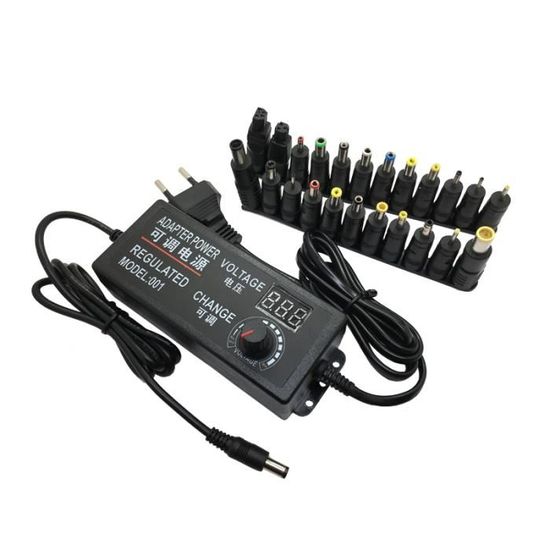 Avec prise américaine-Adaptateur d'alimentation réglable AC à DC, 9V ...