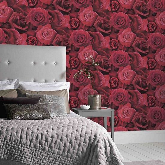 Arthouse papier peint Austin avec motif des roses rouge - Cdiscount ...