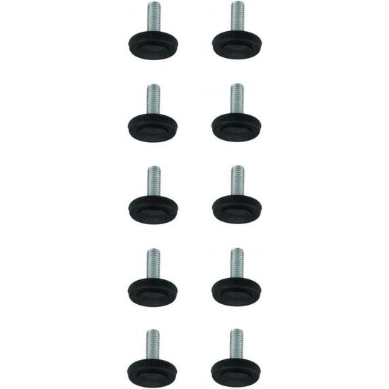 10X Vis Pied M6 X 17 Base 21Mm Bouton Moleté Tête Plastique Molette Meuble Table Chaise Etagère ...