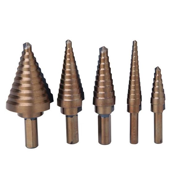 Kit de Forets Étagés, 5 Pièces Fraise à Percer à Tige Triangulaire en ...