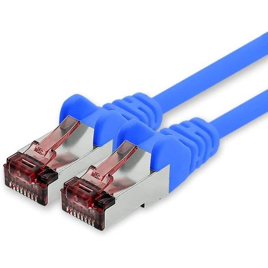 Câble Réseau Cat.6 3M Bleu 1 X Câble Ethernet Câble Réseau Lankabel ...
