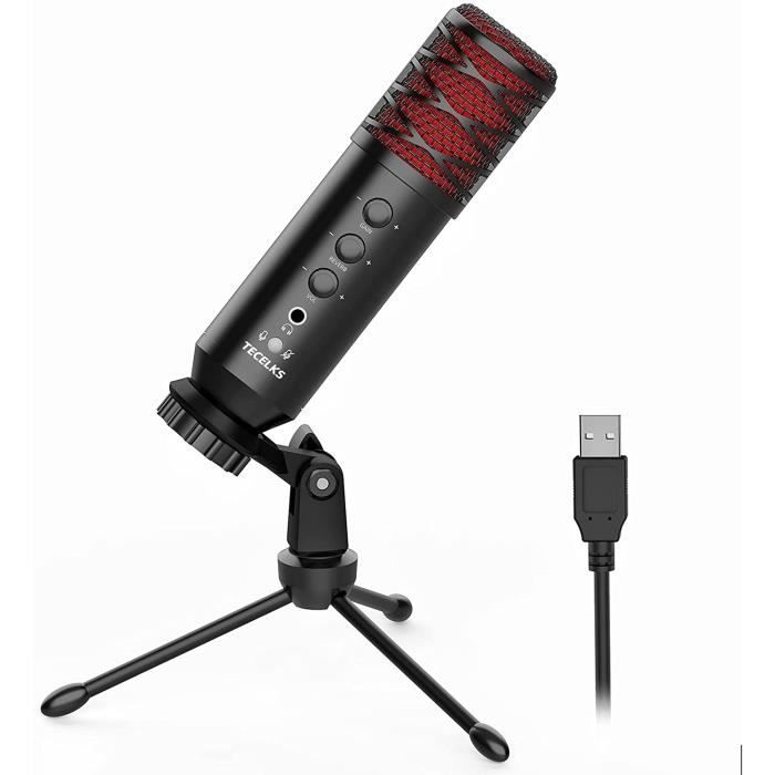 Microphone USB, Microphone à Condensateur pour PC avec Trépied pour ...