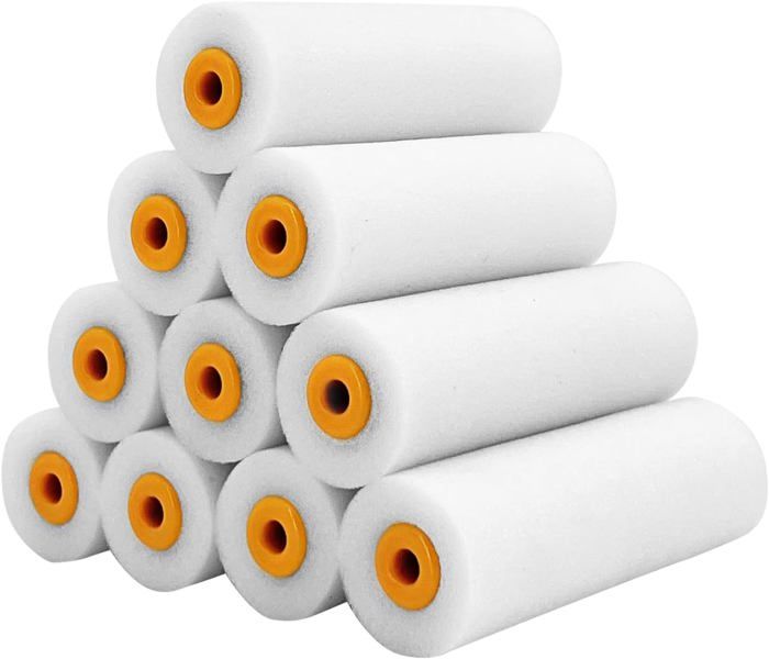 Lot de 10 rouleaux de peinture de 10 cm Rouleaux en mousse haute densité Mini rouleau de ...