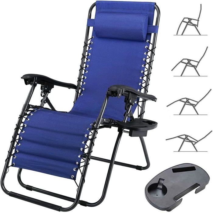 Chaise Longue Transat Jardin Plein Air, Transat de Plage Pliable, Bain ...